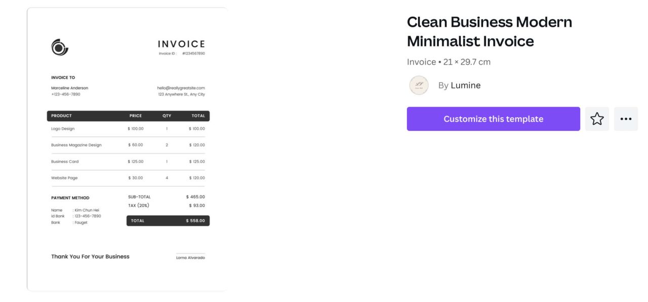 How to Create Digital Payment Invoices in Canva VIRTUALCOPIA