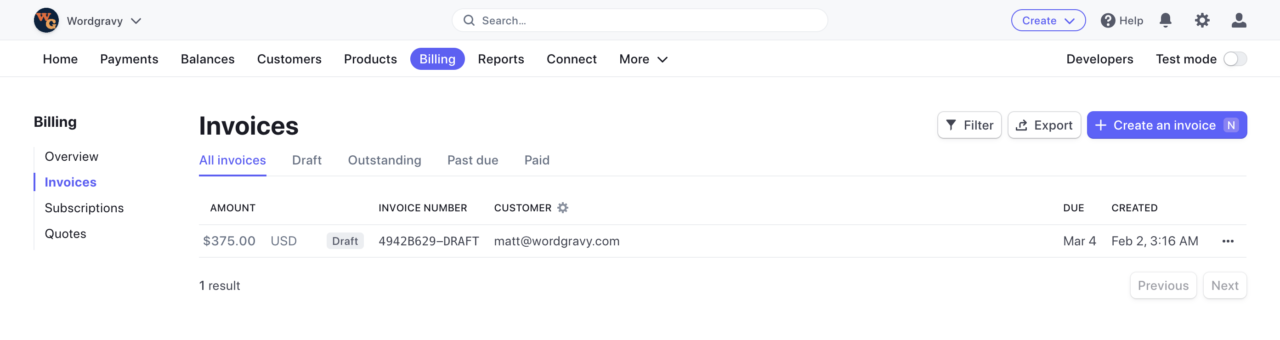 How to Create an Invoice in Stripe
